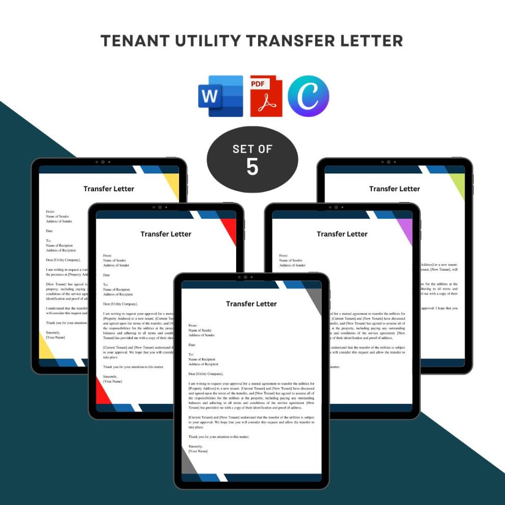 Tenant Utility Transfer Letter Sample Template with Examples
