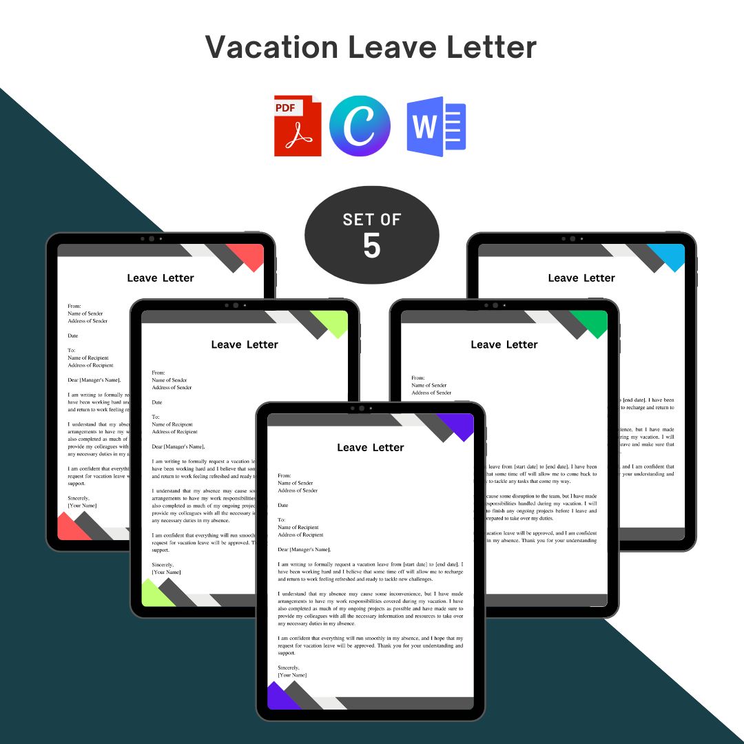 Vacation Leave Letter Sample with Examples [Word Editable]