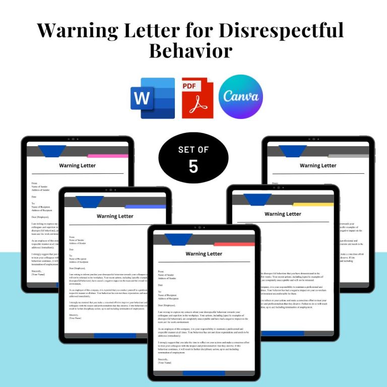 Warning Letter for Disrespectful Behavior – Download Sample Template