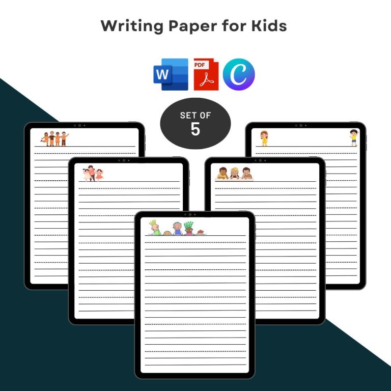 Writing Paper for Kids Template Printable PDF, Word