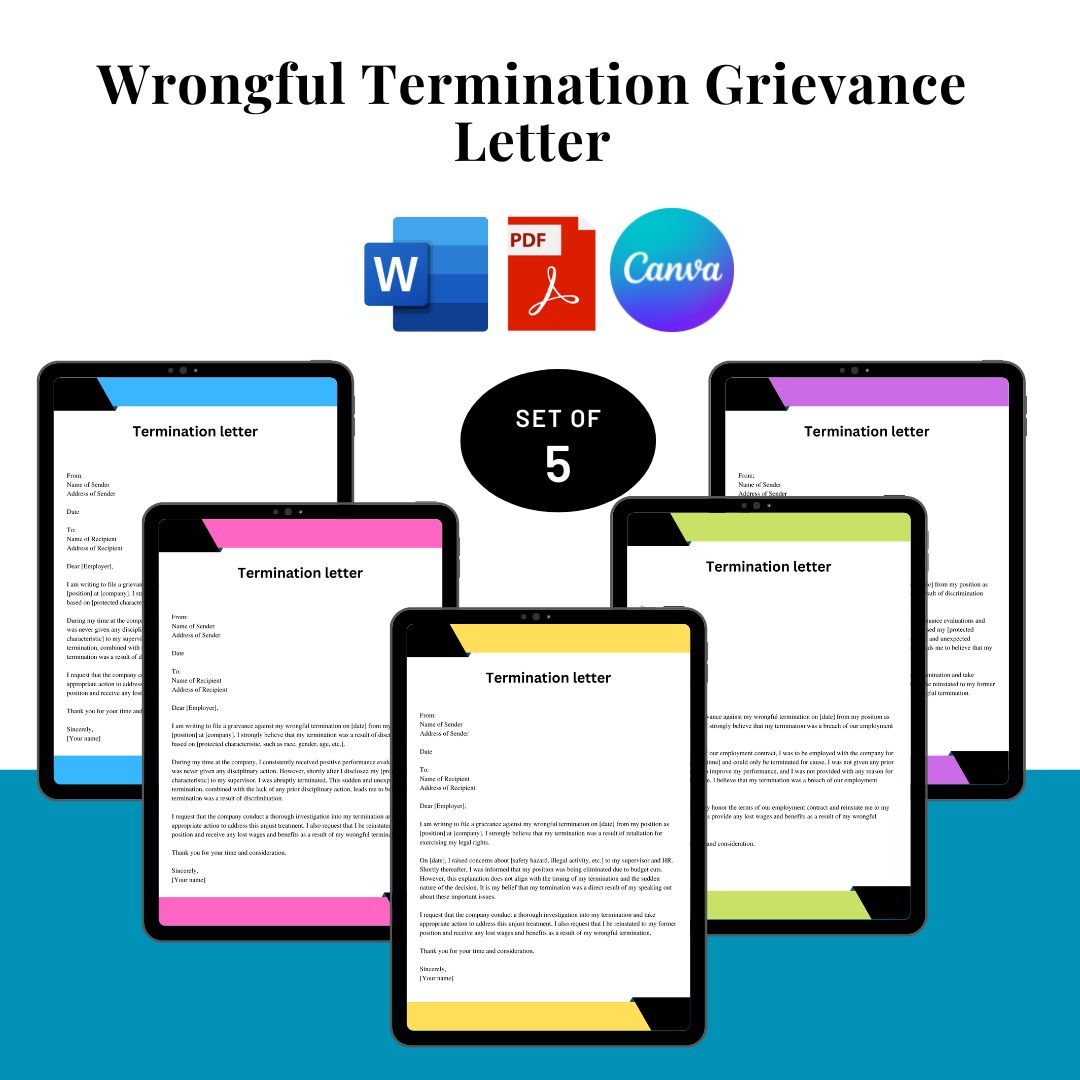 Wrongful Termination Grievance Letter Sample and Examples