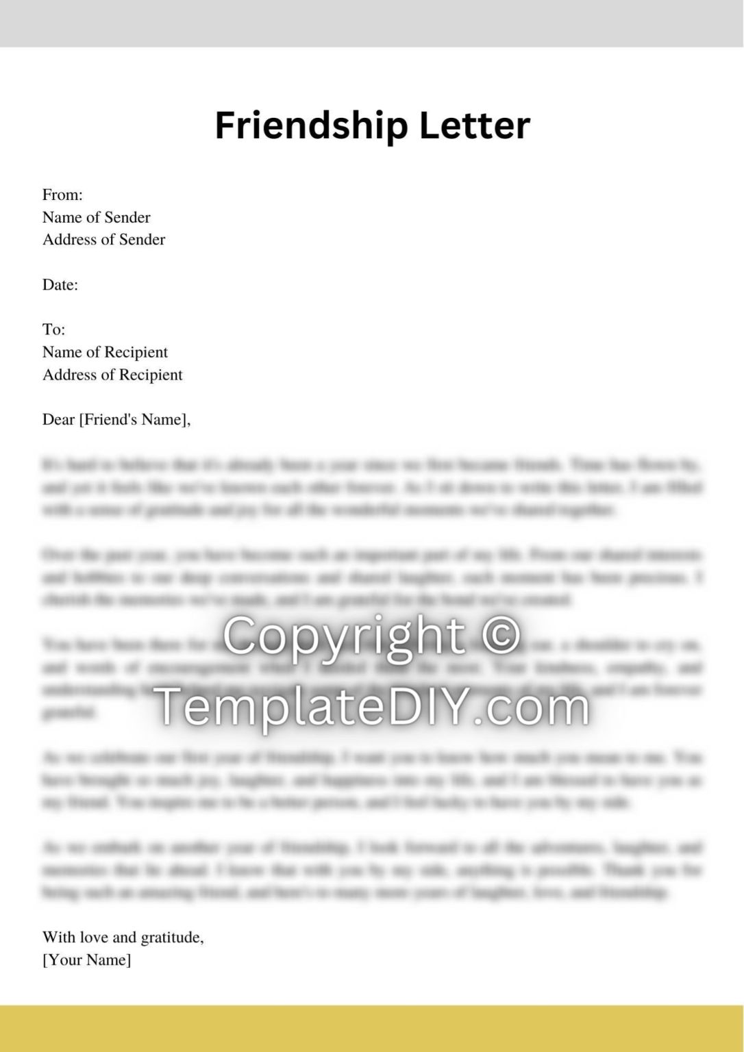 1 Year of Friendship Letter Sample with Examples [Word]