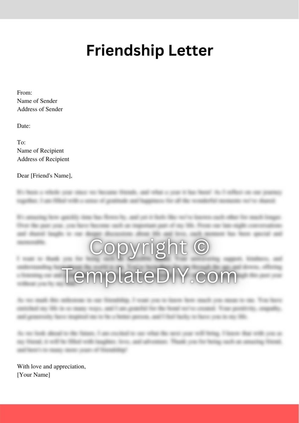 1 Year of Friendship Letter Sample with Examples [Word]