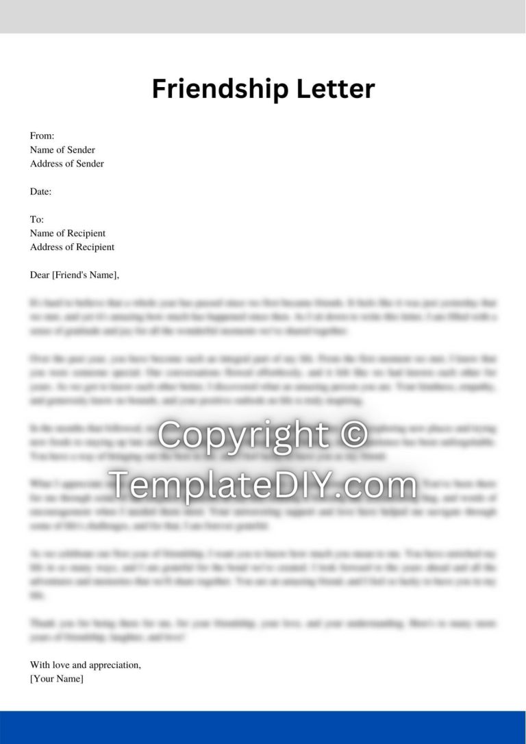 1 Year of Friendship Letter Sample with Examples [Word]