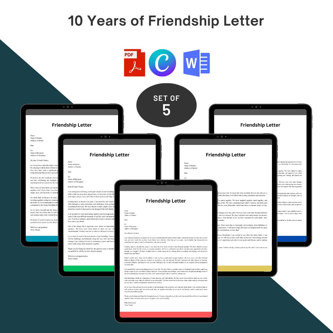 10 Years of Friendship Letter Sample with Examples [Word]