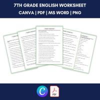 7th Grade English Worksheets Template Printable Word, PDF