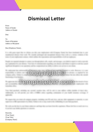 AWOL Dismissal Letter Sample with Examples [Word Editable]