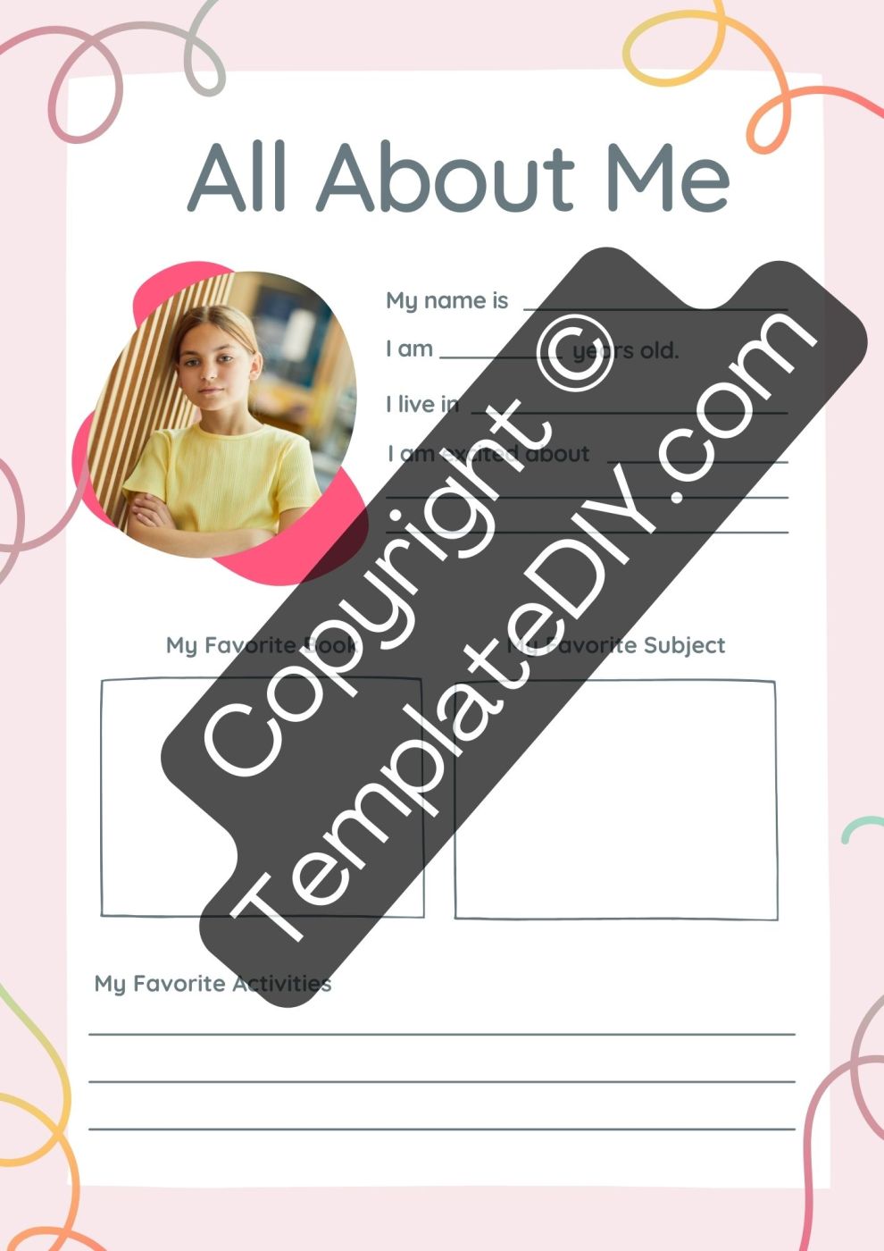 About me Template Printable Template in PDF & Word