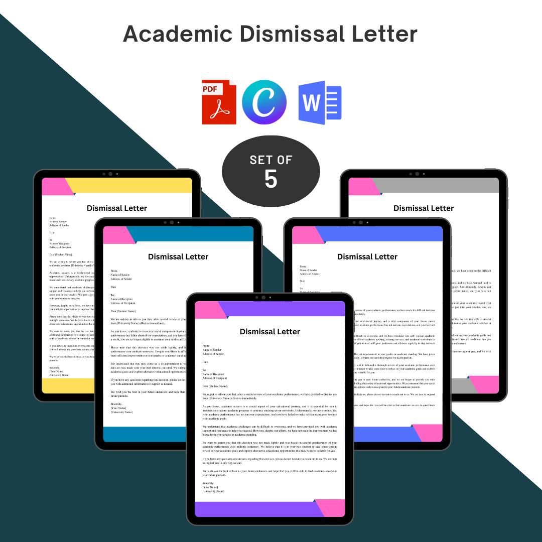 Academic Dismissal Letter Sample with Examples [Word]