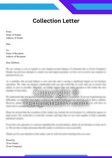 Accounts Receivable Collection Letter Sample and Examples