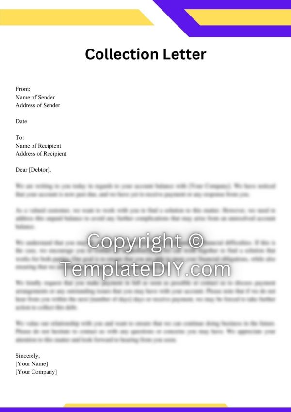 Accounts Receivable Collection Letter Sample and Examples