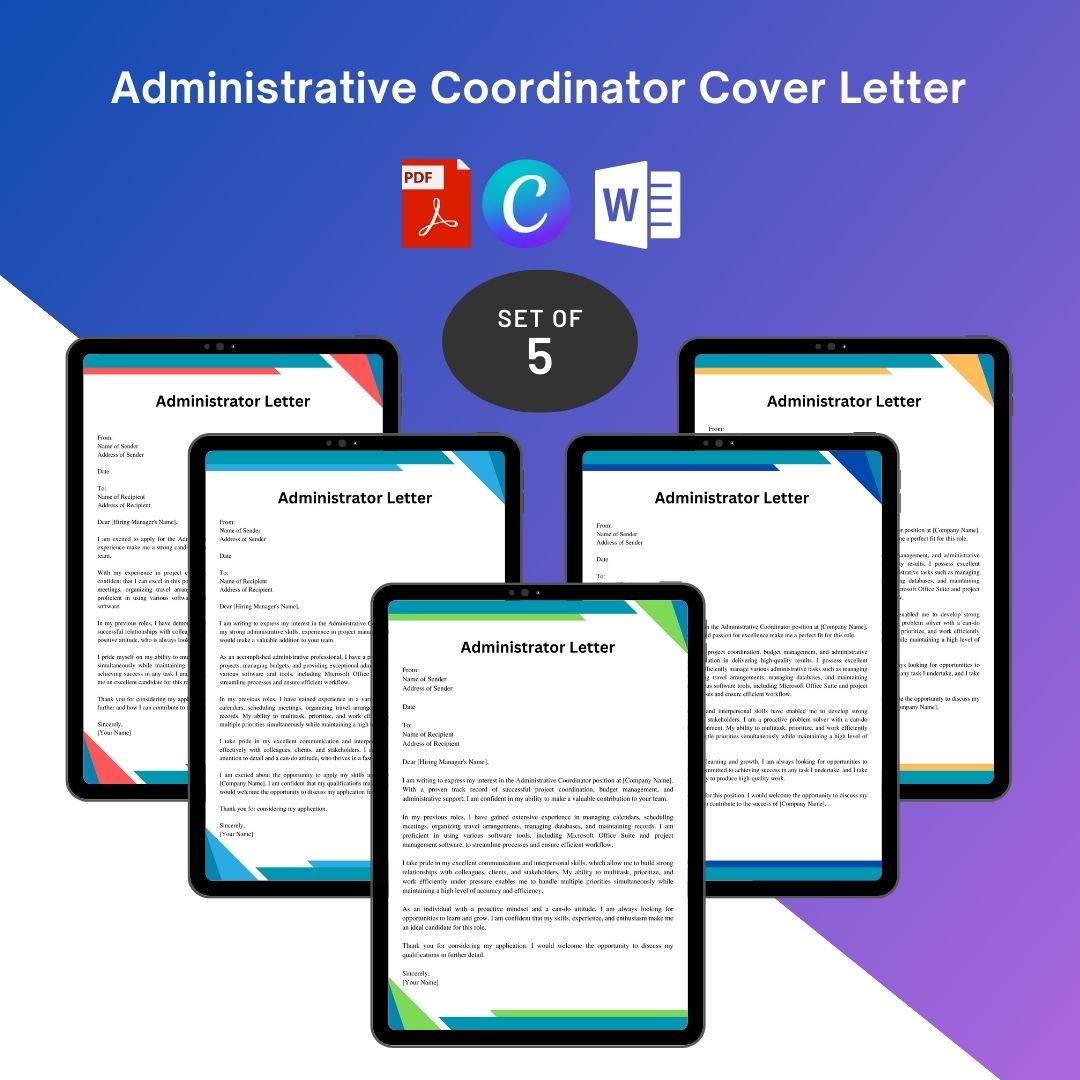 Administrative Coordinator Cover Letter Sample and Examples