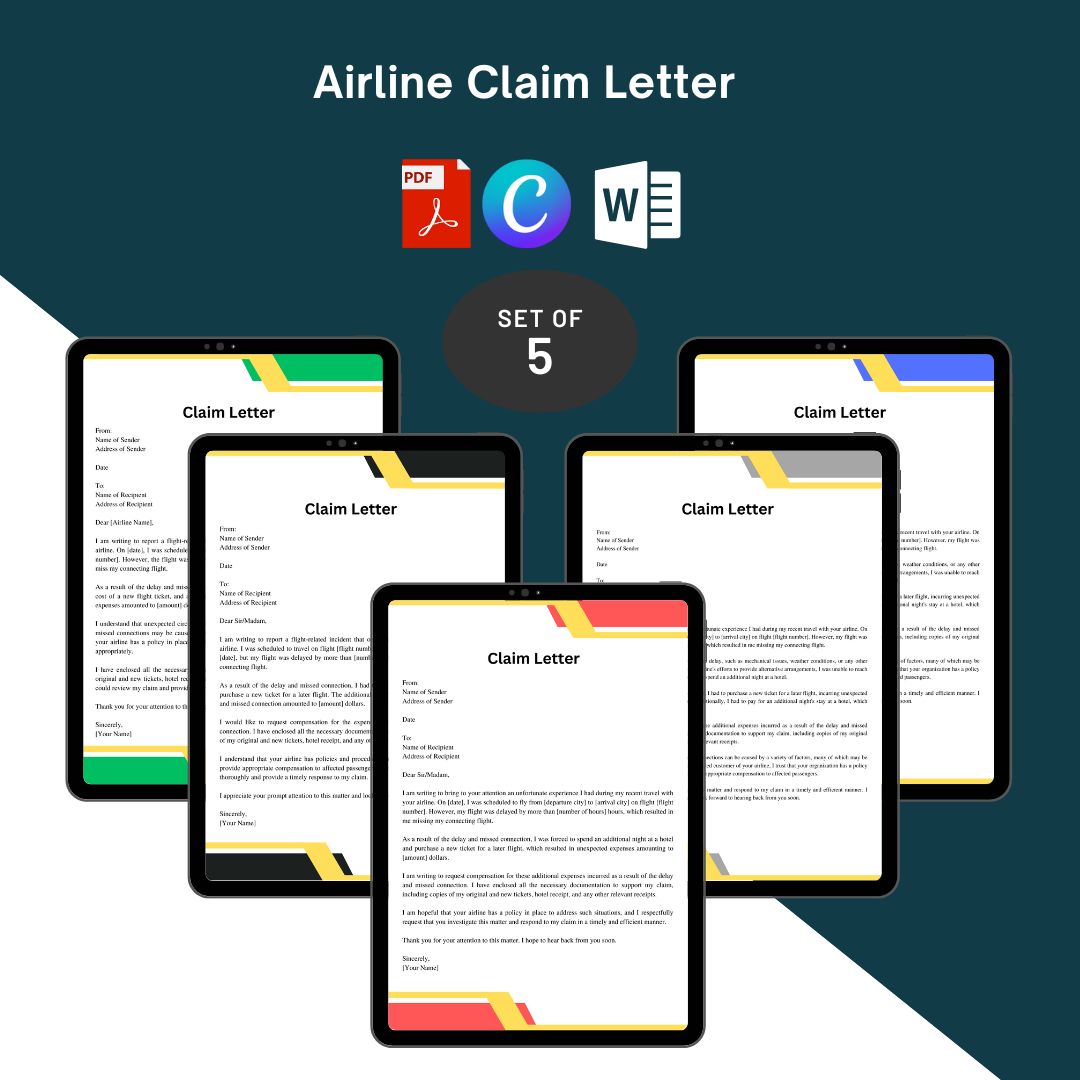 Airline Claim Letter Sample Template with Examples [Word]