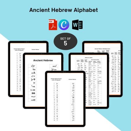 Ancient Hebrew Alphabet Printable Template in Pdf Word