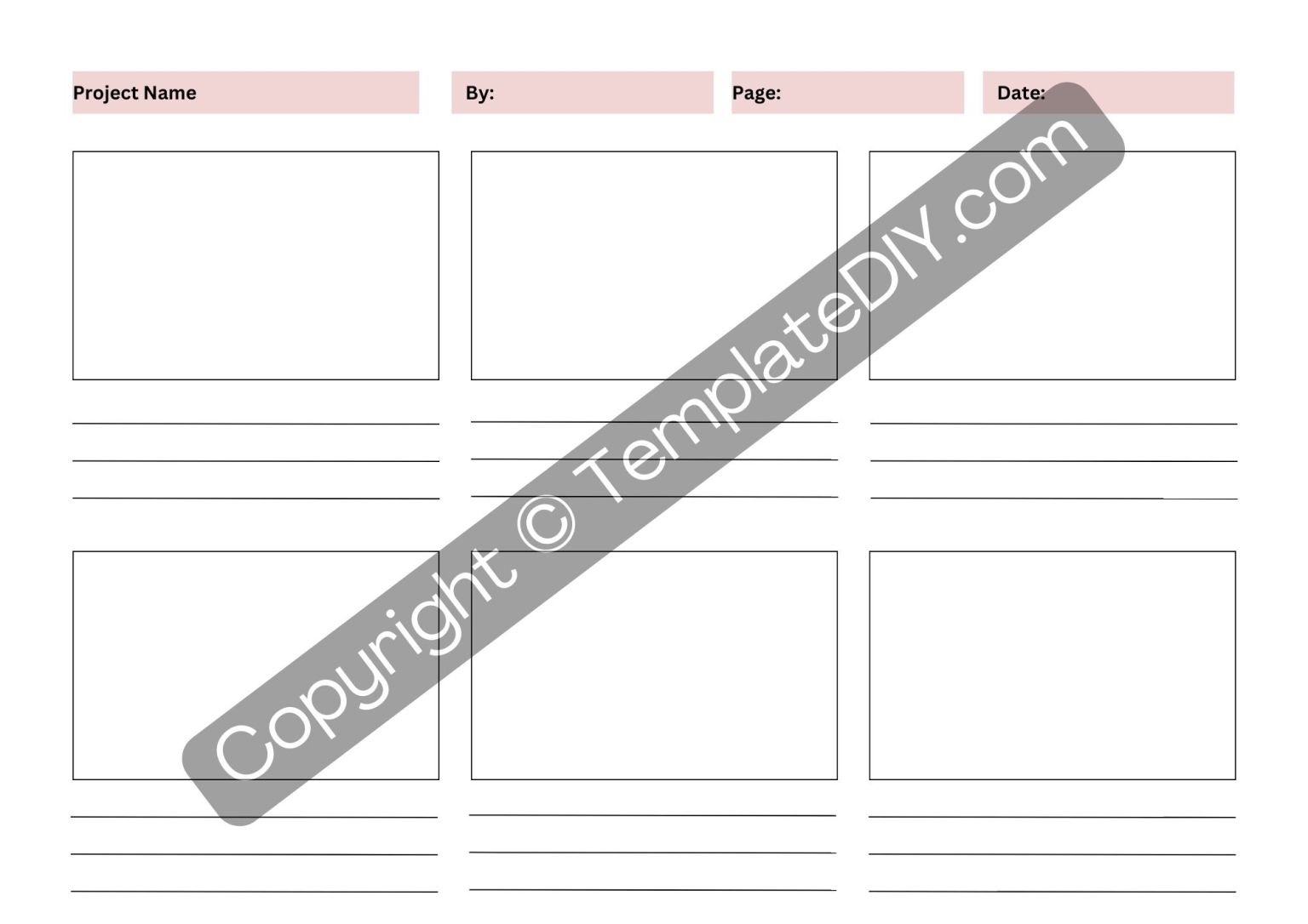 Animation Storyboard Template Printable in PDF, Word