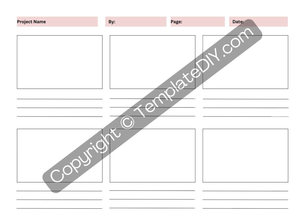 Animation Storyboard Template Printable in PDF, Word