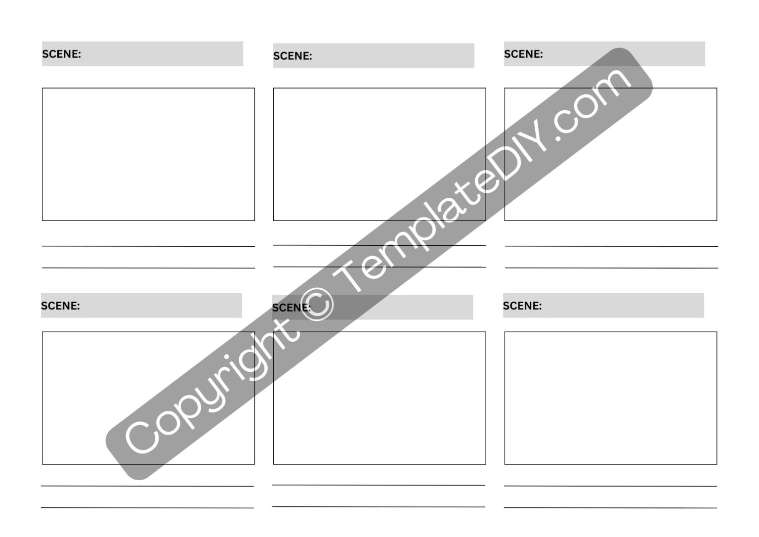 Animation Storyboard Template Printable in PDF, Word