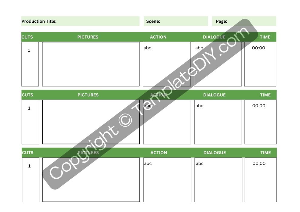 Anime Storyboard Template Printable PDF, Word [Editable]