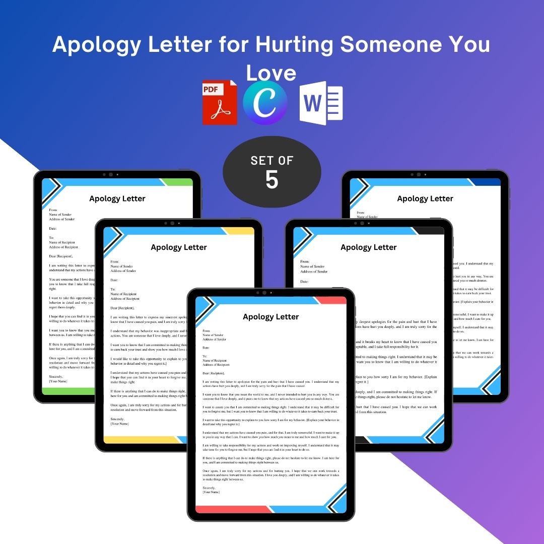 Apology Letter for Hurting Someone You Love Sample [Word]