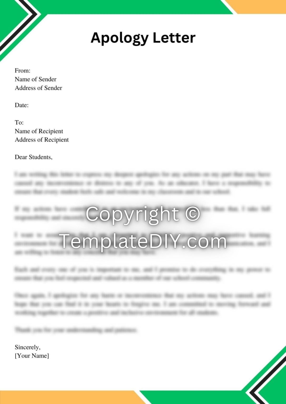 Apology Letter for Students Sample Template with Examples