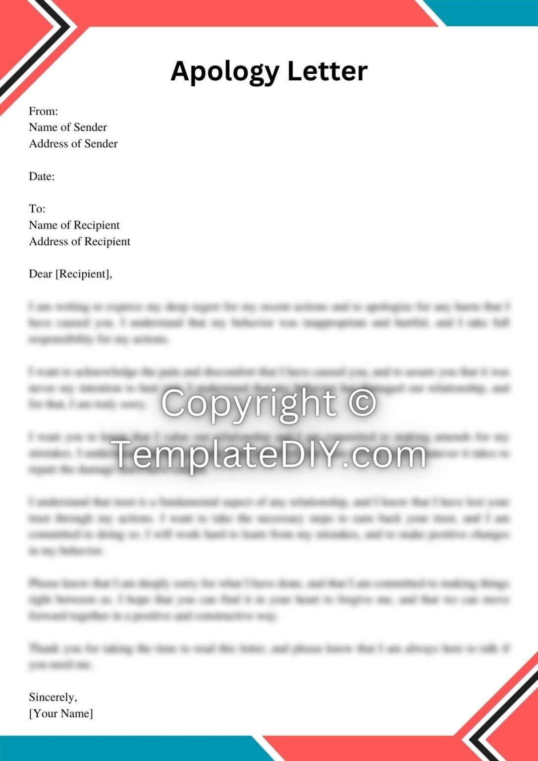 Apology Letter for Wrong Doing Sample Template and Examples