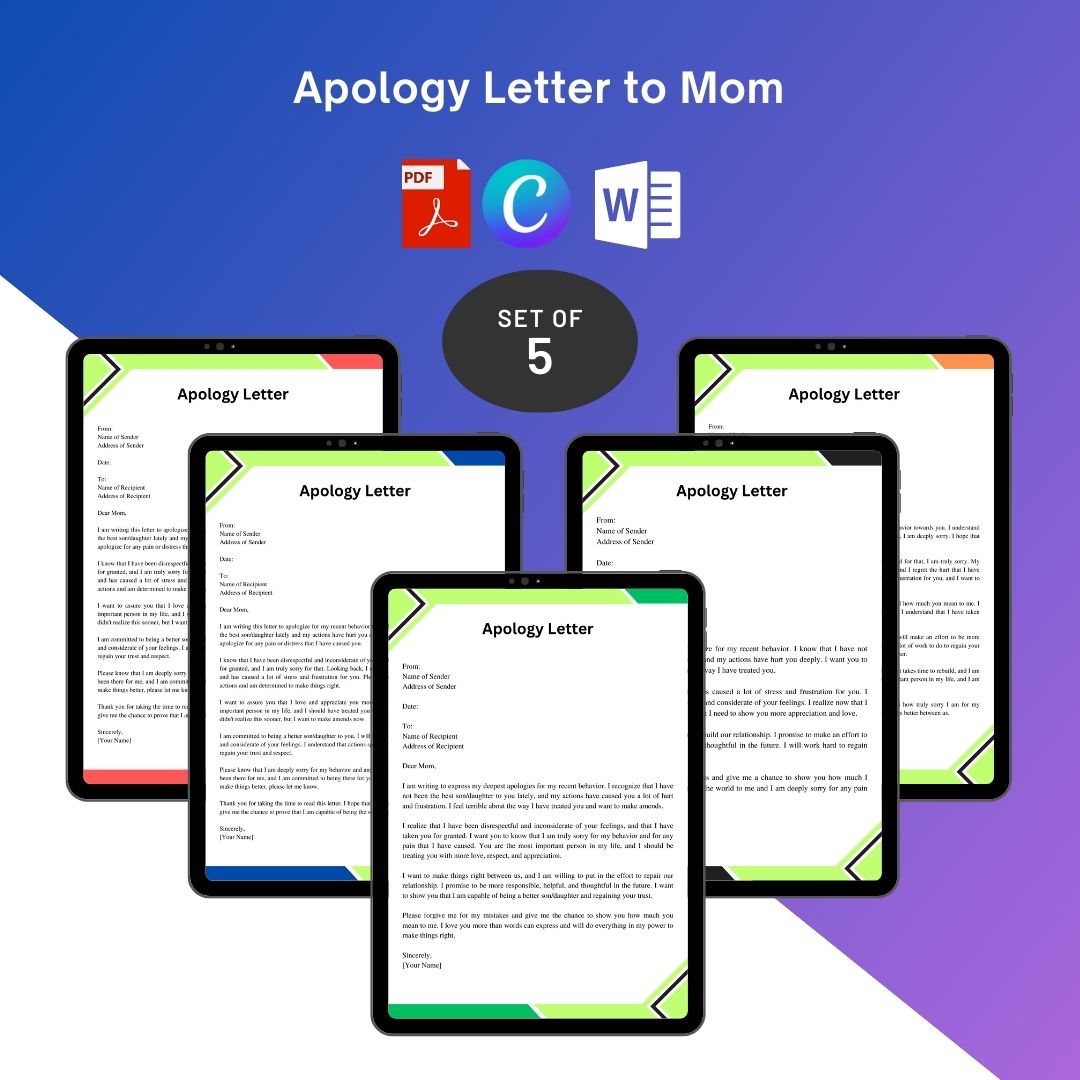 Apology Letter to Mom Sample Template and Examples [Word]
