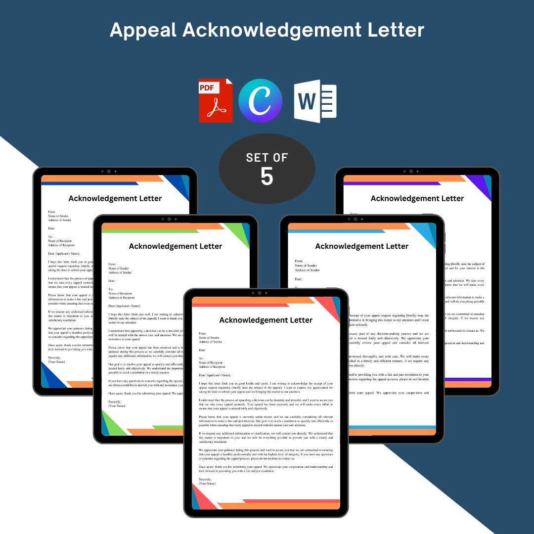 Appeal Acknowledgement Letter Sample Template and Examples