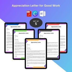 Appreciation Letter for Good Work Sample with Examples
