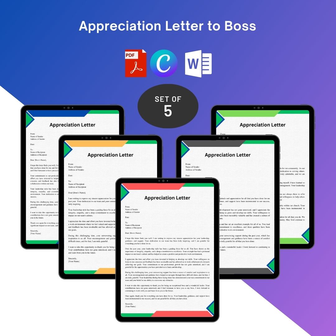 Appreciation Letter to Boss Sample Template with Examples
