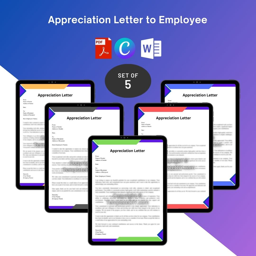 Appreciation Letter to Employee Sample Template [Word]