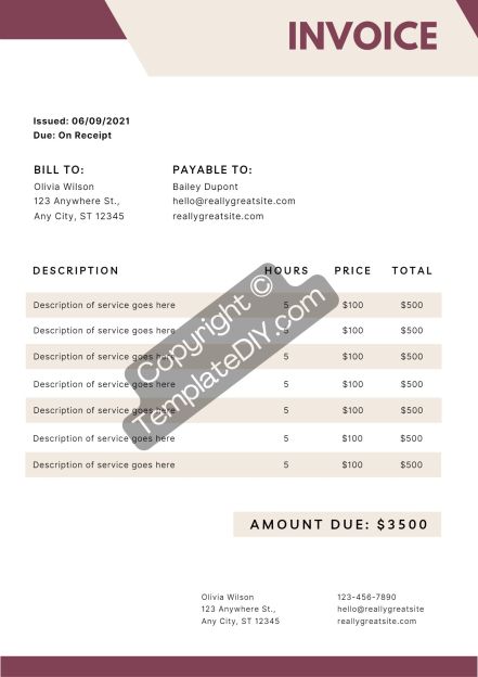 Artist Invoice Template Printable PDF, Word & Excel