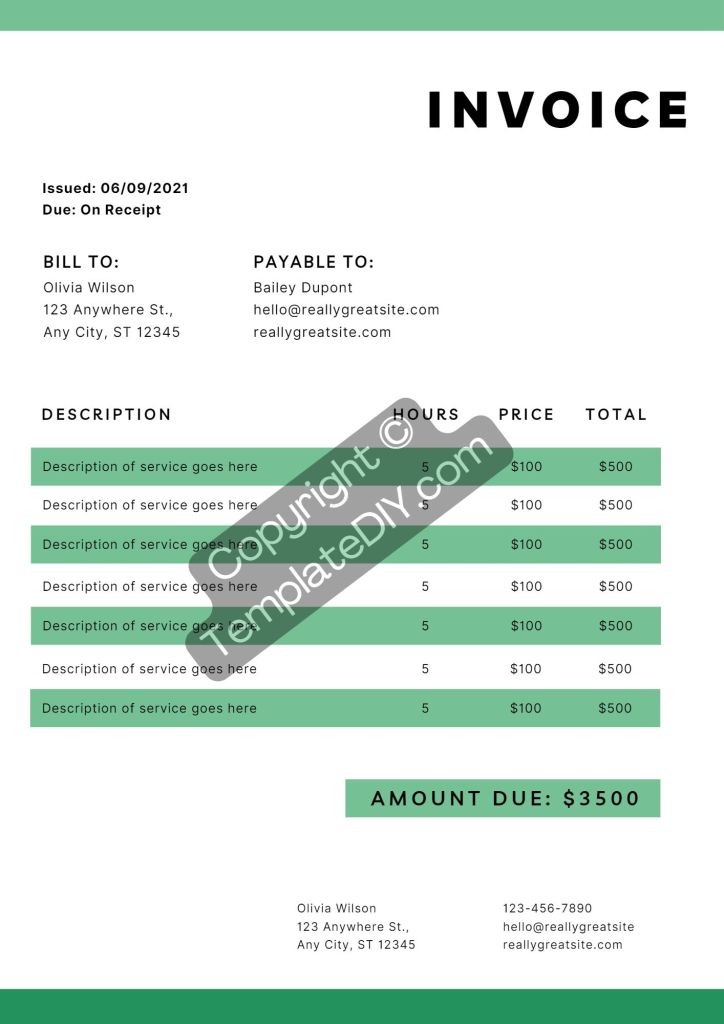 Artist Invoice Template Printable PDF, Word & Excel