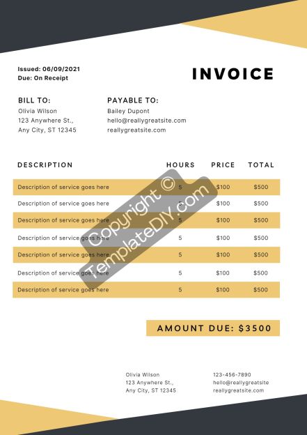 Artist Invoice Template Printable PDF, Word & Excel