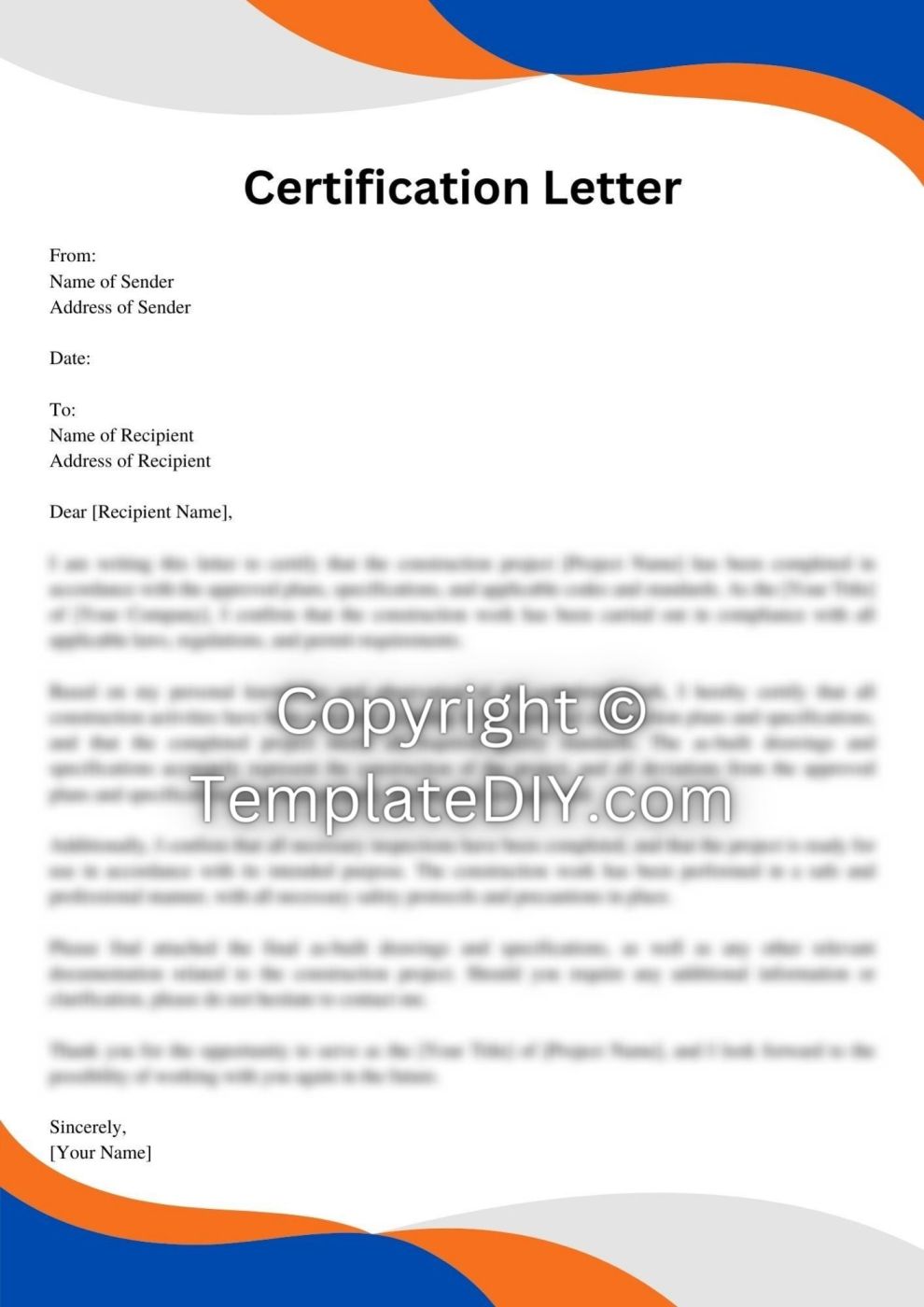 As Built Certification Letter Sample with Examples [Word]