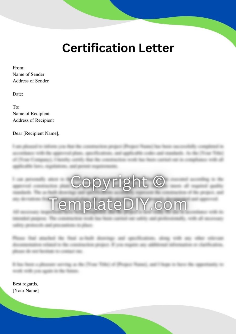 As Built Certification Letter Sample with Examples [Word]