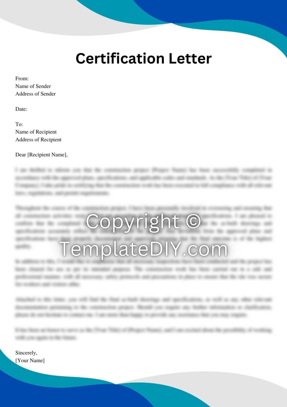 As Built Certification Letter Sample with Examples [Word]