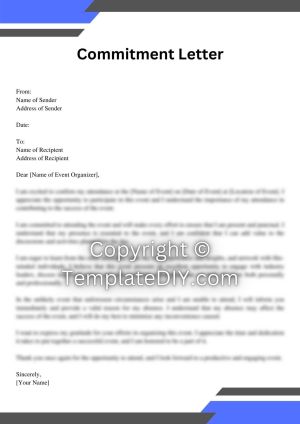Professional Attendance Commitment Letter Format | TemplateDIY
