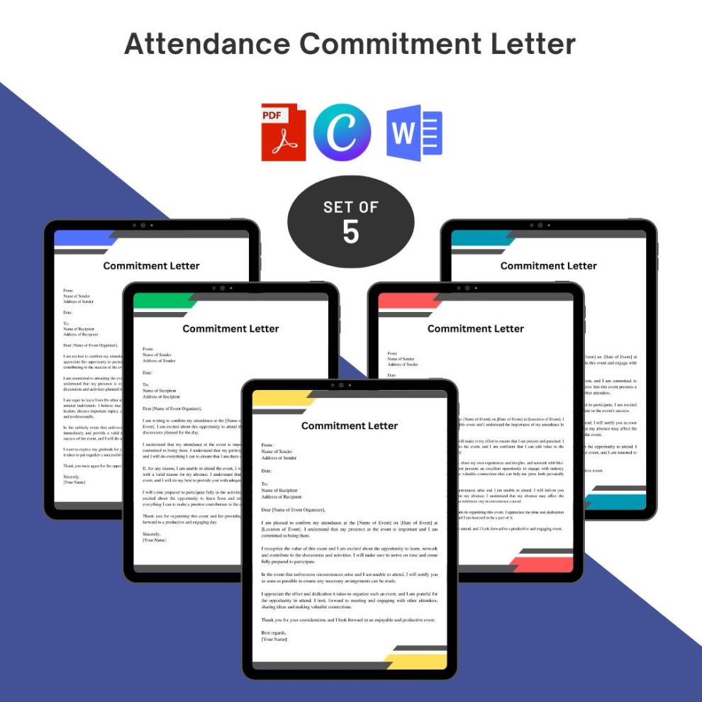 Professional Attendance Commitment Letter Format | TemplateDIY