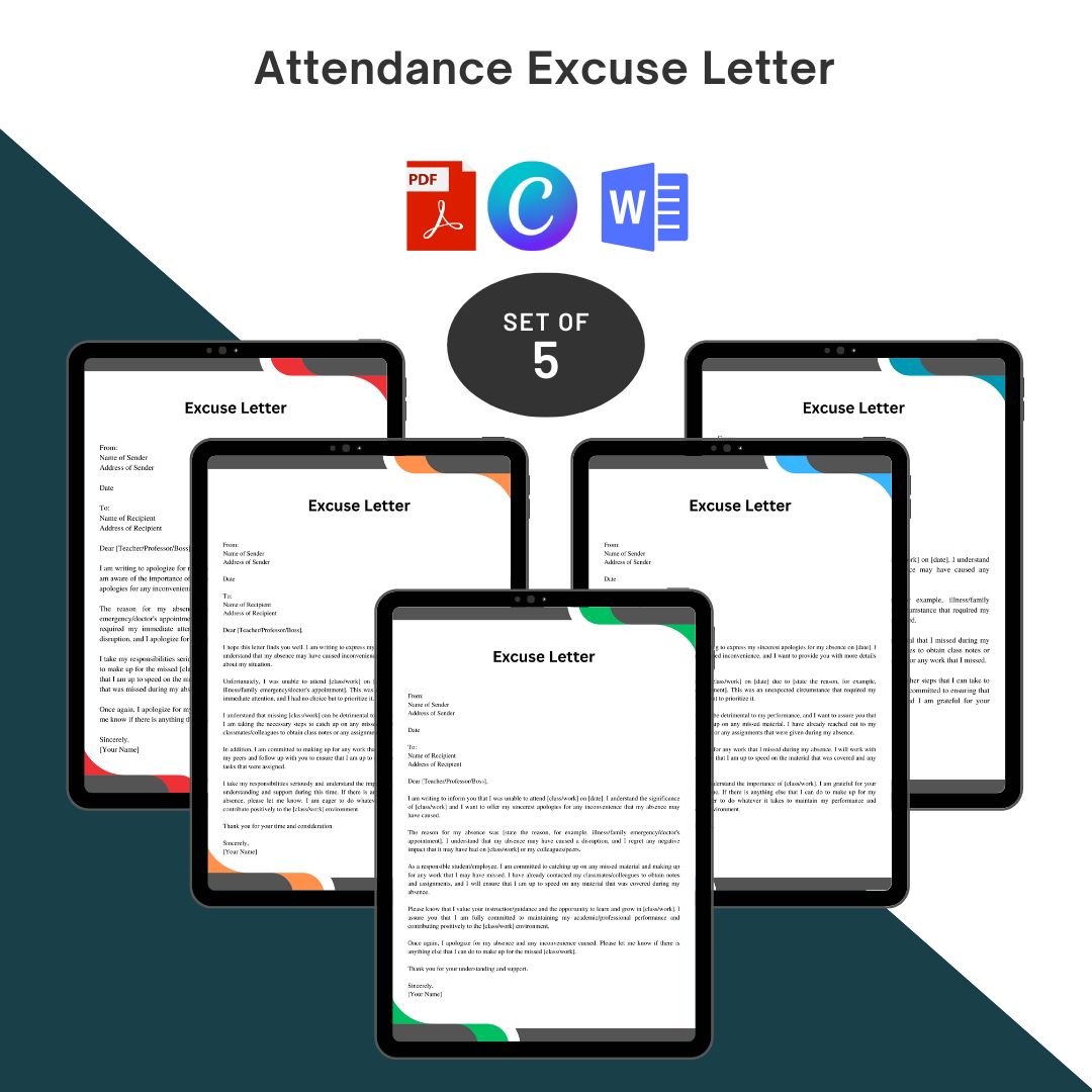 Attendance Excuse Letter Sample with Examples [Word]