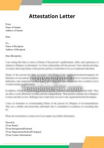 Download Attestation Letter Template | Word Editable Format