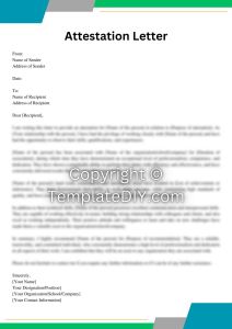 Download Attestation Letter Template | Word Editable Format