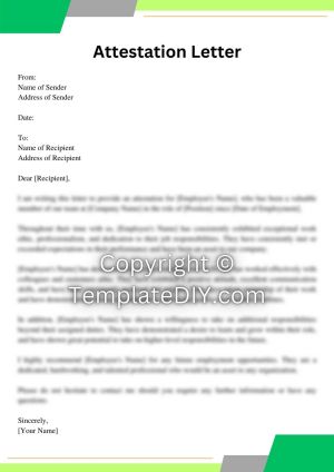 Attestation Letter for An Employee Sample with Examples