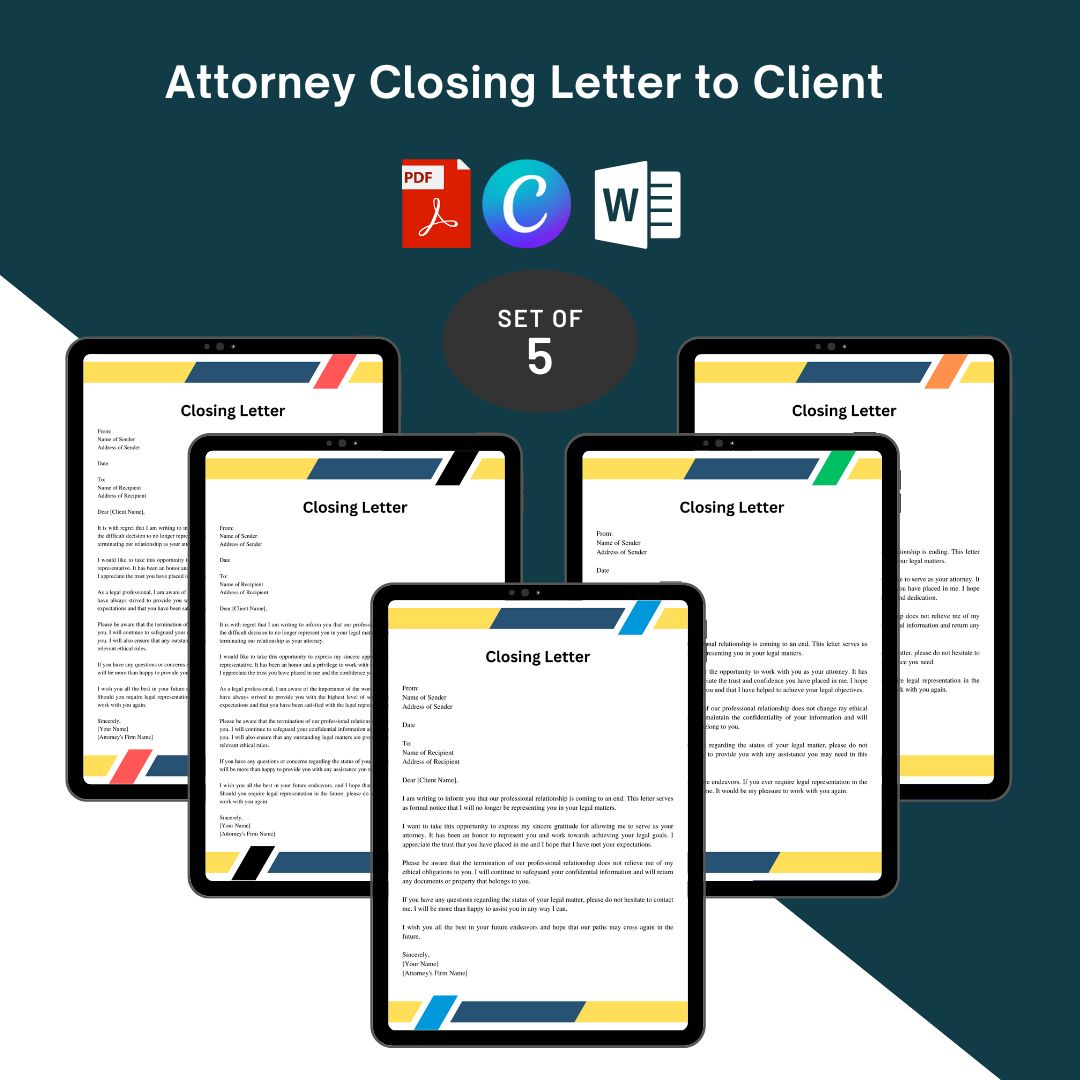 Attorney Closing Letter to Client Sample with Examples