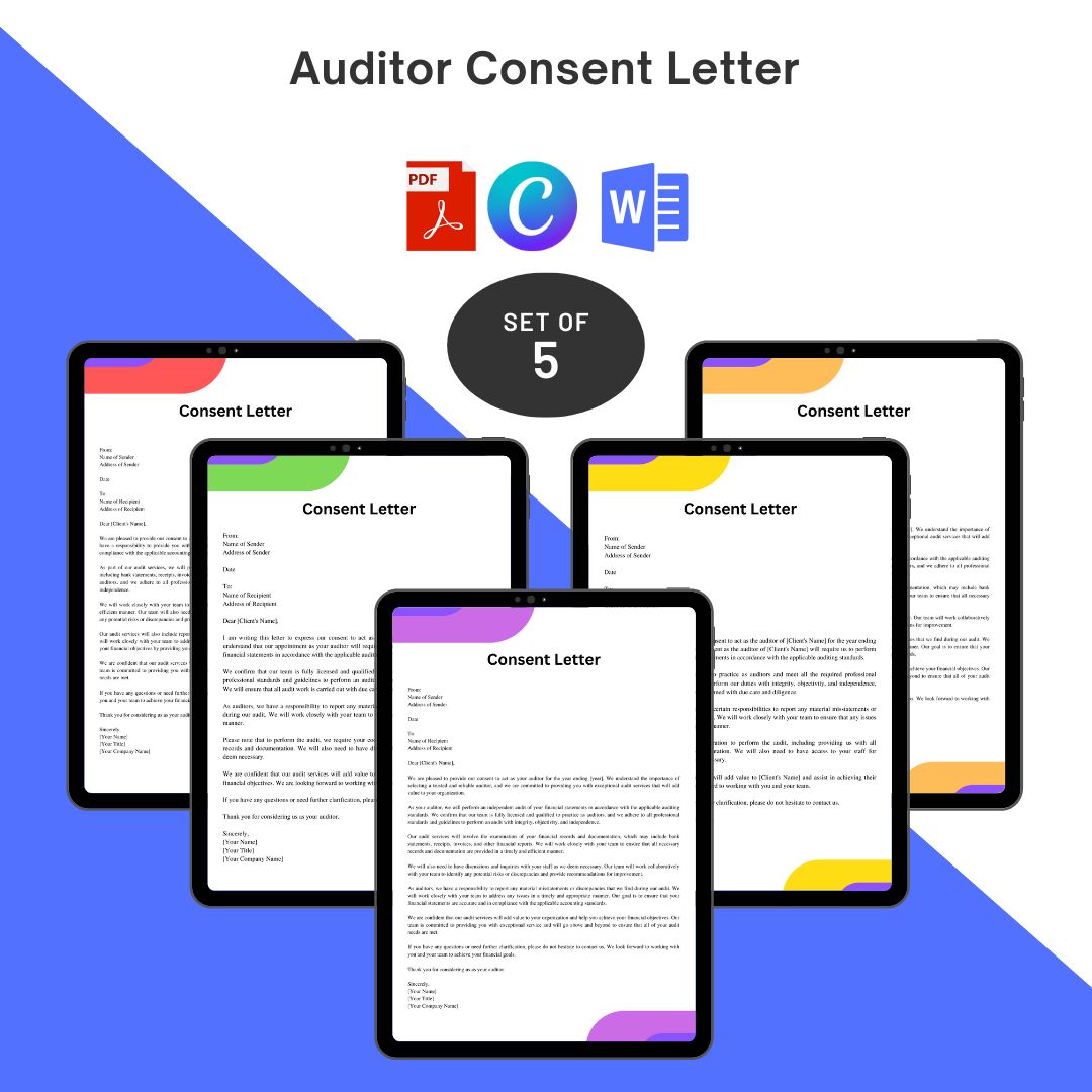 Auditor Consent Letter Sample with Examples [Word]