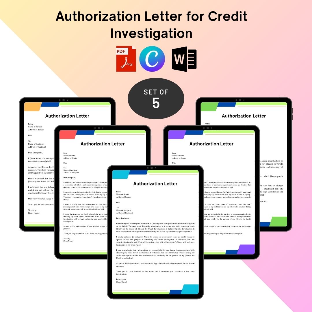 Authorization Letter for Credit Investigation Sample [Word]