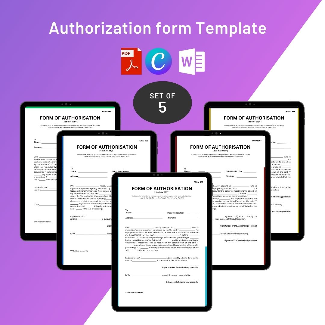 Authorization form Template Printable PDF, Word [Editable]