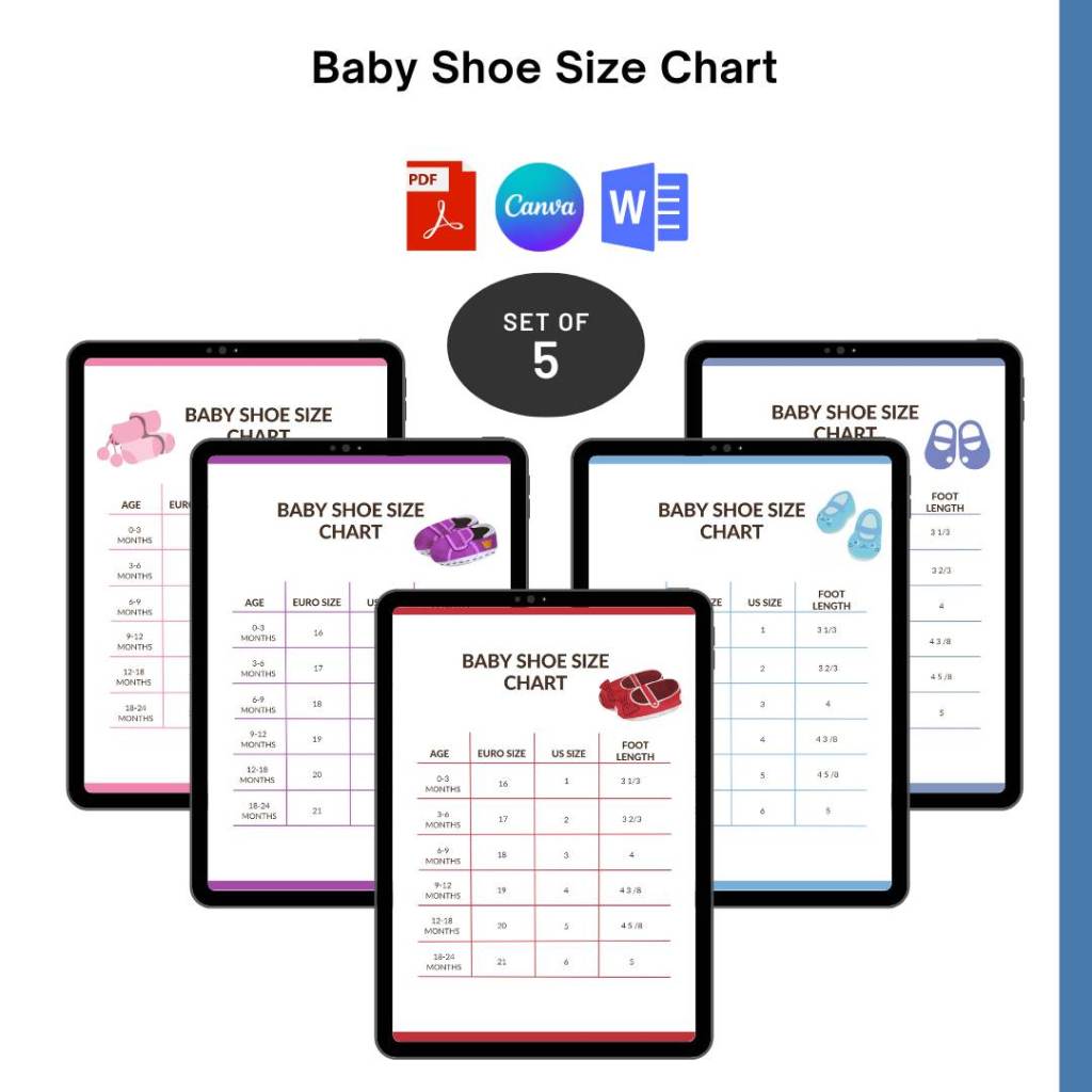 Baby Clothes Size Chart Printable Template PDF, Word