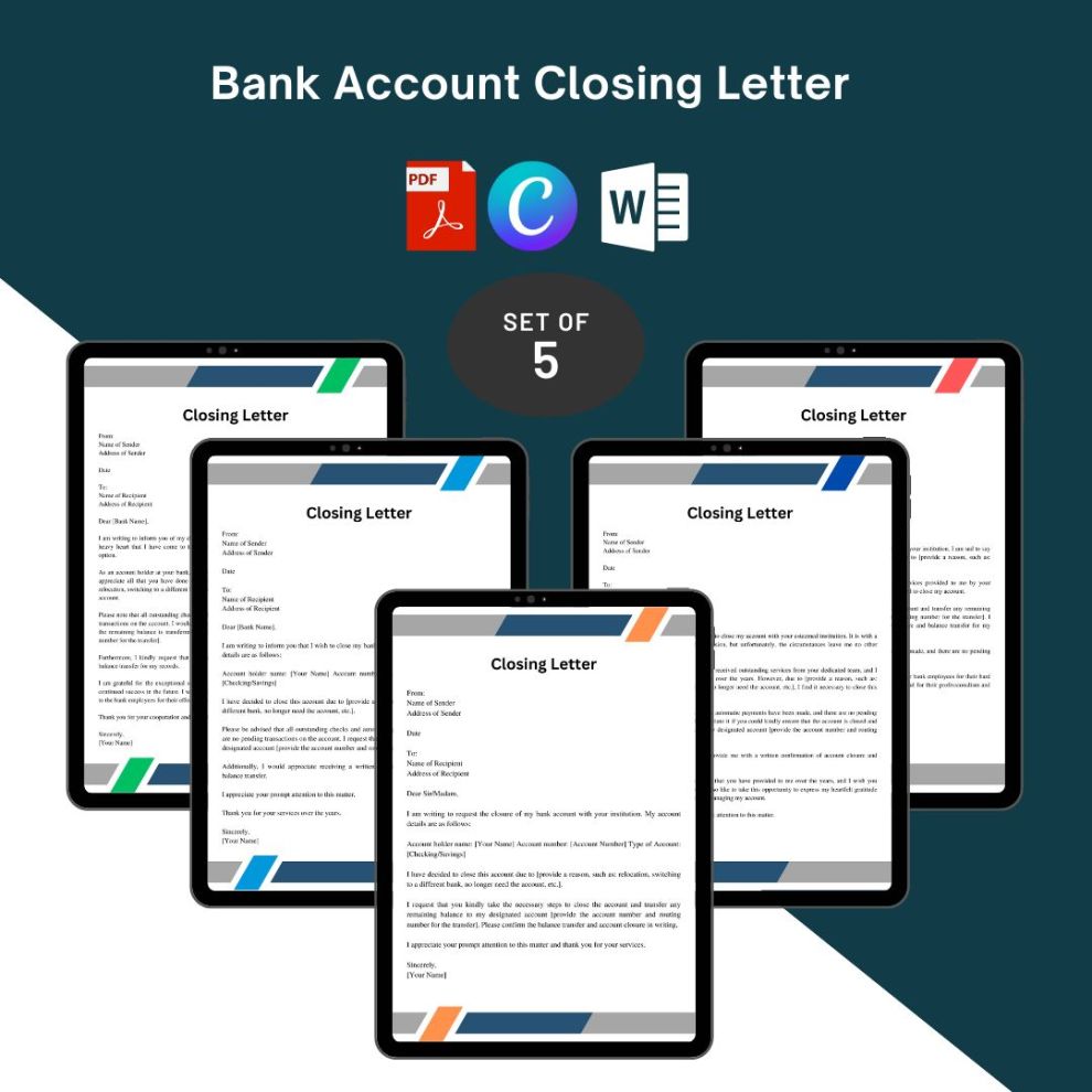 Bank Account Closing Letter Sample Template with Examples