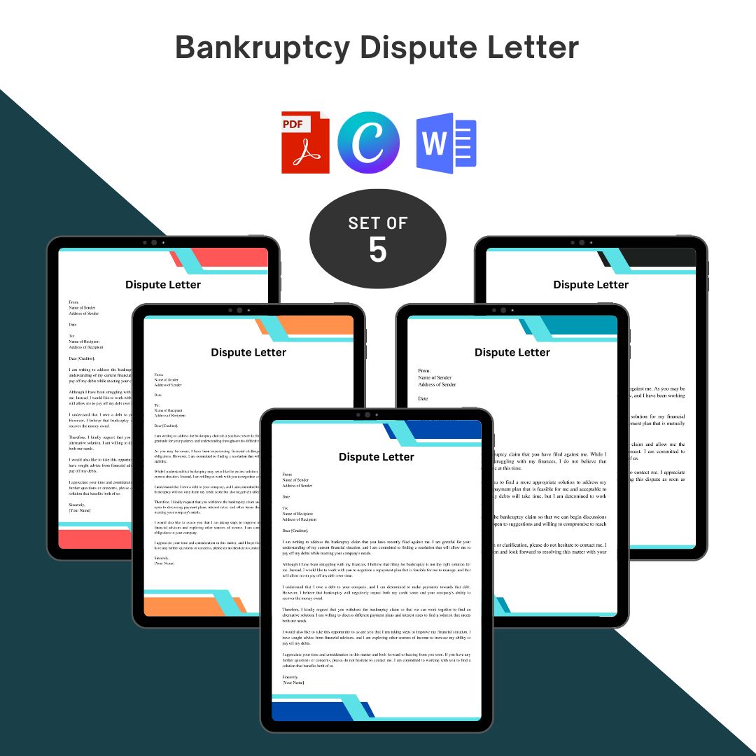 Bankruptcy Dispute Letter Sample with Examples [Word]