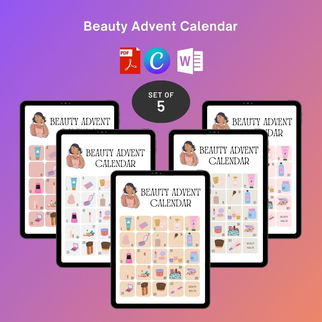 Beauty Advent Calendar Printable Template in PDF, Word